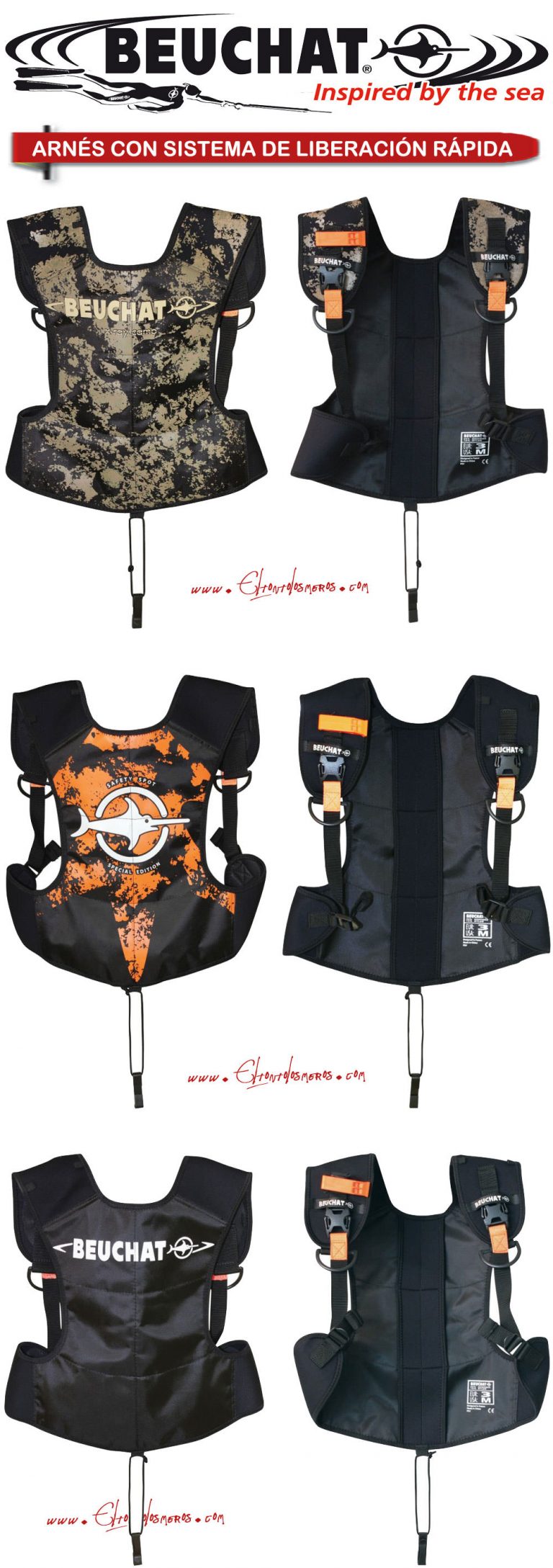 Cinturones y chalecos de plomos Beuchat - Eltontolosmeros